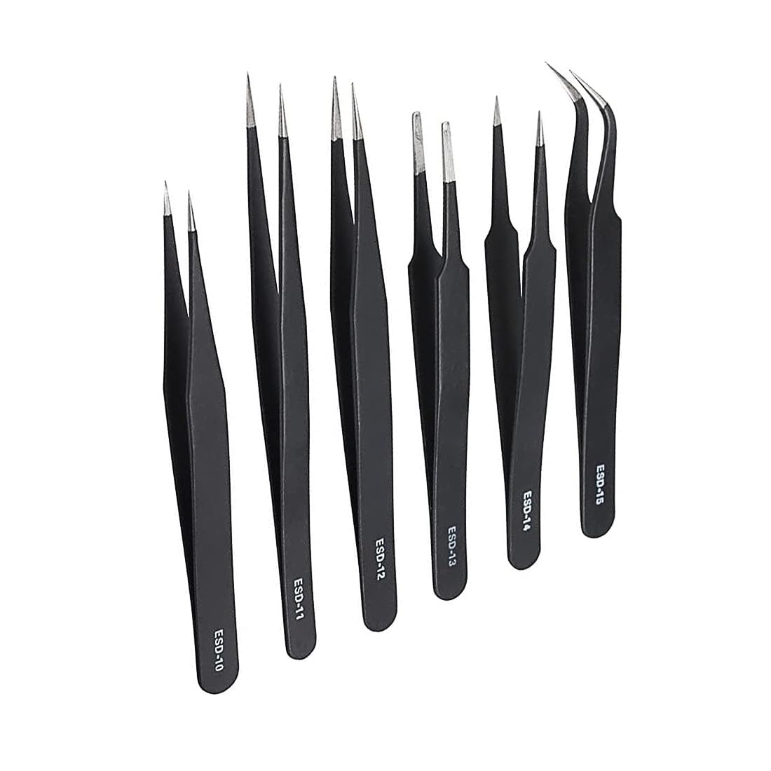 6Pcs Precision Tweezers Set, Upgraded Anti-Static Stainless Steel ...