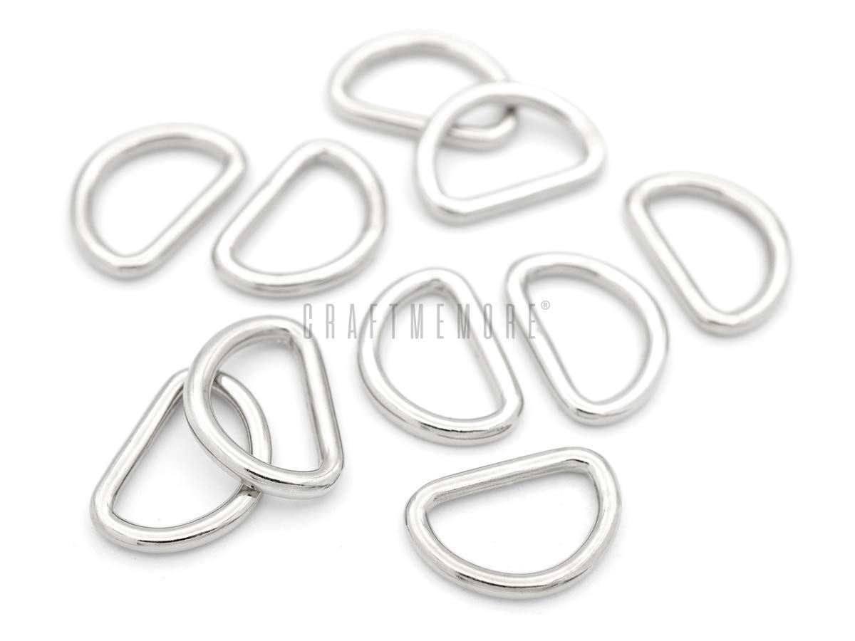 Amazon.com: CRAFTMEMORE 3/8 or 1/2 Inch Tiny D-Ring Findings Metal ...