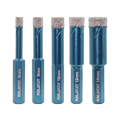 Porcelain Tile Drill Bits Set 6/8/10/12/14mm – MINLAYCUT Diamond Hole ...