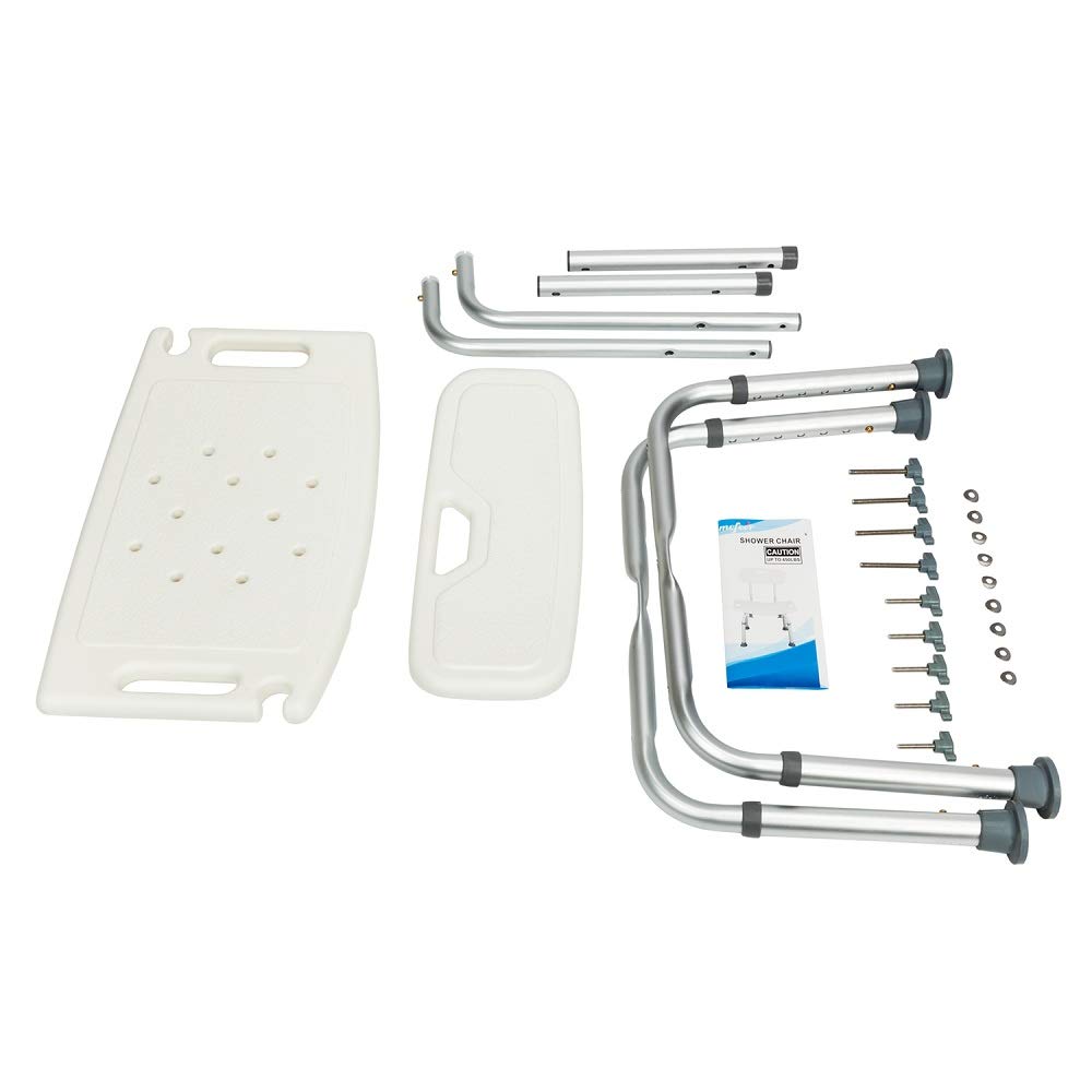 OMECAL 350LBS Medical Shower Chair Bath Seat,Upgraded Aluminum Legs ...