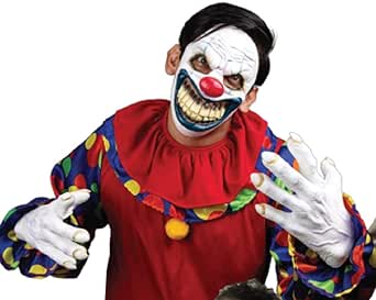 Amazon.com: Evil Clown Latex Face Mask with Hands Adult Horror ...