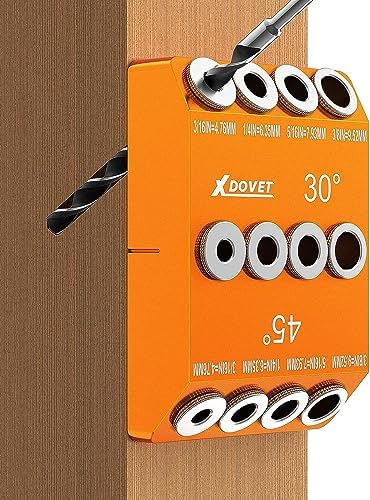 30 45 90 Degree Angle Drill Guide Jig, Drill Guide with 4 Bits, 4 Sizes ...