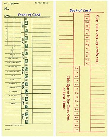 Amazon.com : 200 Time Cards for uPunch CR1000 Time Clock, Compatible by ...