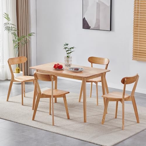 Amazon.com - XHWECAN 5-Piece Wooden Dining Table and Chairs Set for 4 ...