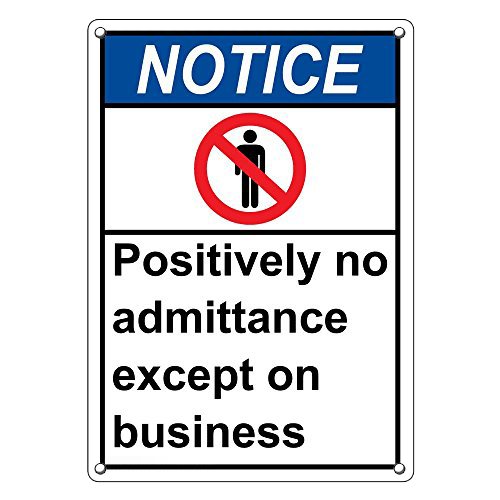Amazon.com: Weatherproof Plastic Vertical ANSI Notice Positively No ...