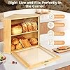 Amazon.com: Double Layer Corner Bread Box - Bamboo Large Capacity ...