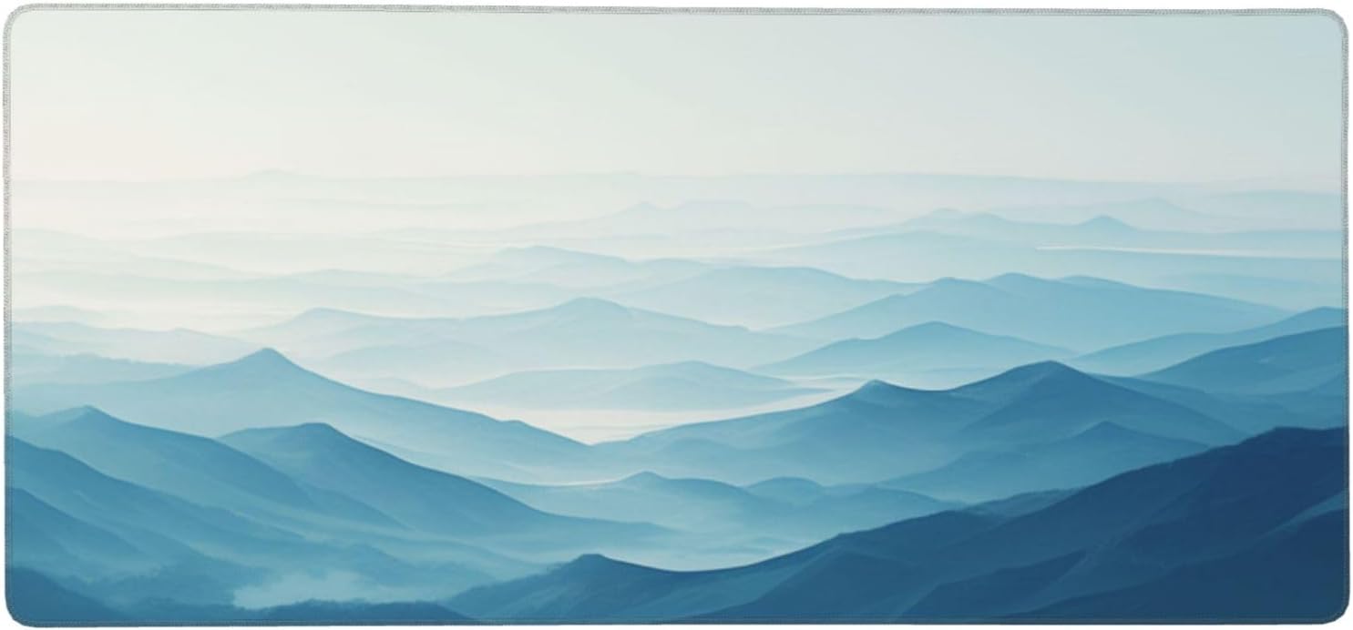 Blau Gaming Mauspad XXL 700x400x3 mm, Berg Mauspad Groß Vernähte Kanten ...