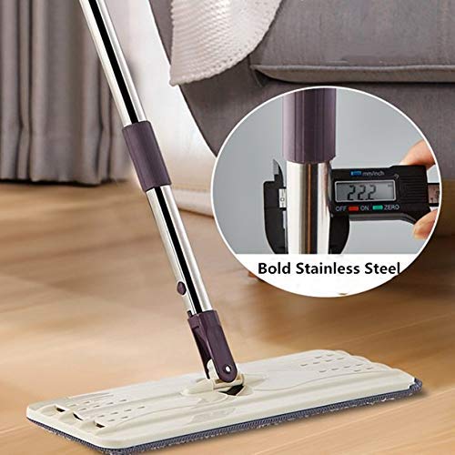 Buy Assortire Flat Mop with Bucket Hands-Free Microfiber Flat Spin Mop ...