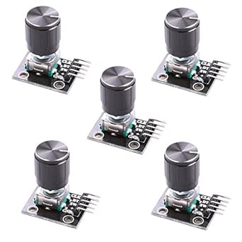 Hikig 5Pcs KY-040 Rotary Encoder Module with 15Ãƒâ€”16.5 mm with Knob ...