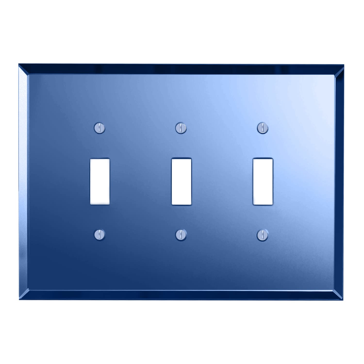 Switch Hits Sky Blue Glass Mirror Outlet Wall Plate | 3 Toggle | 7.5" x ...