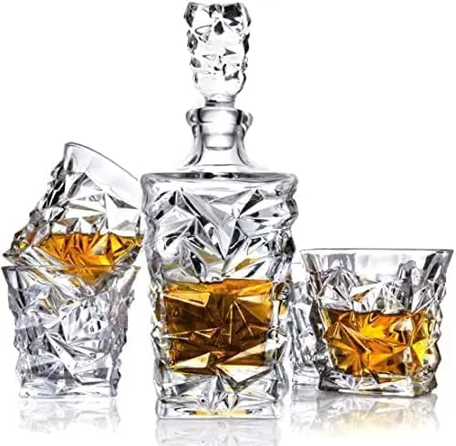 DITYA Enterprise Posh Collection 7 Pieces Luxury Decanter Set, 6 Scotch Glasses with 1 Scotch ...