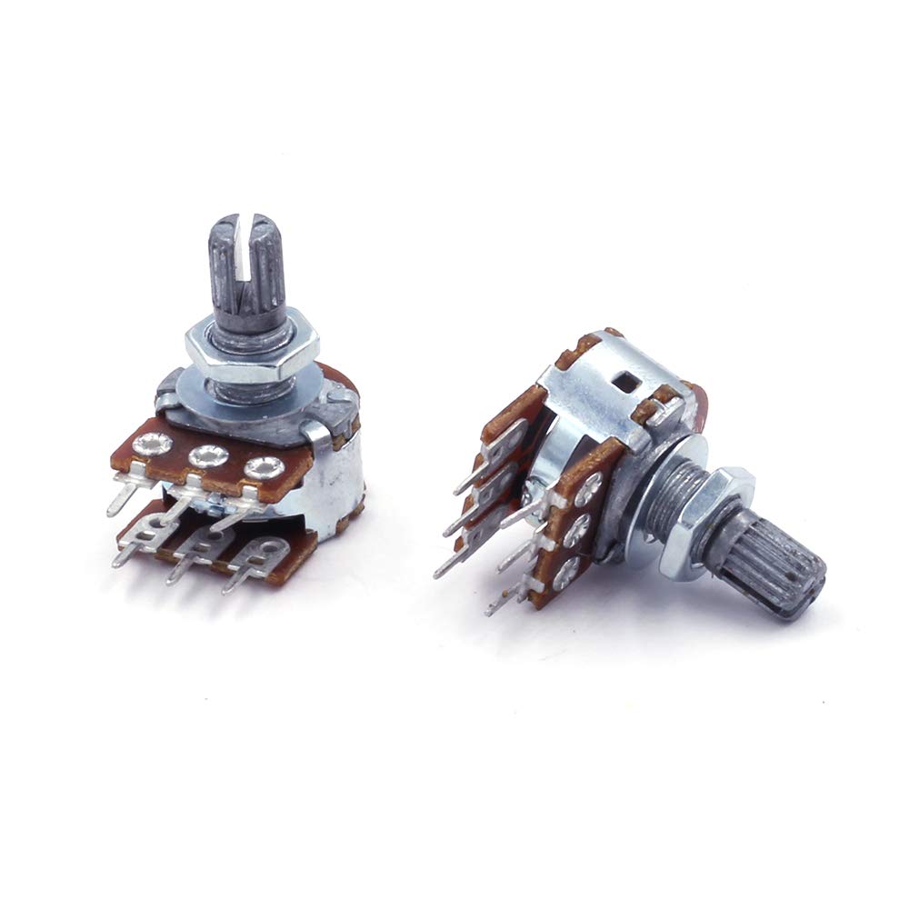 2x Axial Stereo Logarithmic Potentiometer 2.2 KΩ (A2K2), for PCB ...