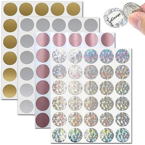 Scratch Off Stickers, 120PCS Round Scratch Off Labels 1Inch Circular ...