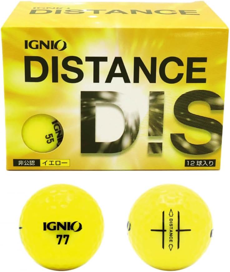 Amazon | イグニオ(IGNIO) 1ダース(12球入) ゴルフ ボール ディスタンス ゴルフボール 感動コスパ 12球入り ダース イエロー 飛ぶ 飛距離 初心者 | IGNIO ...