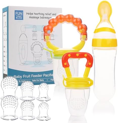 Amazon.com : Funbliss Baby Fruit Feeder Pacifier with Spoon Bottle ...