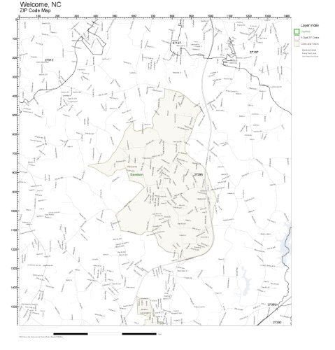 ZIP Code Wall Map of Welcome, NC ZIP Code Map Laminated: Amazon.com ...