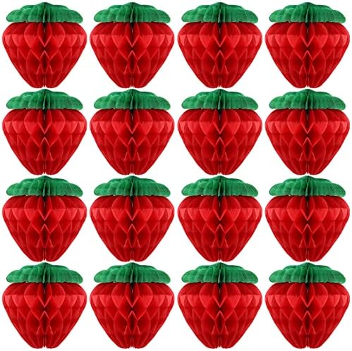 Amazon.com: 6-pack 10 Inch Paper Strawberry Decoration, Red : Home ...