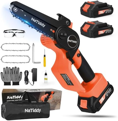 Amazon.com: NaTiddy Mini Chainsaw Cordless - 6 inch Battery Powered ...