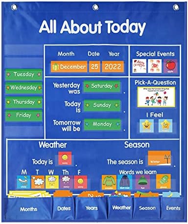 Amazon.com: Circle Time Center Classroom Pocket Chart Educational ...