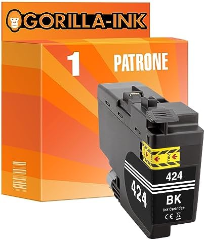 Gorilla-Ink 1 Patrone Schwarz kompatibel mit Brother LC 424 für DCP-J ...
