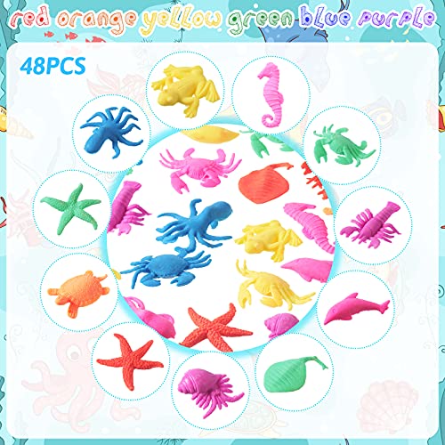 Buy 48 Pieces Water Growing Animals Toys Aquatic Animals Toys Set Water ...