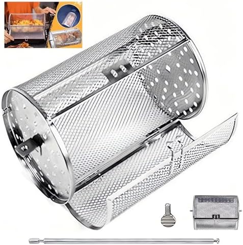 Amazon.com: Stainless Steel Rotating Chicken Wing Basket Automatic Wind ...
