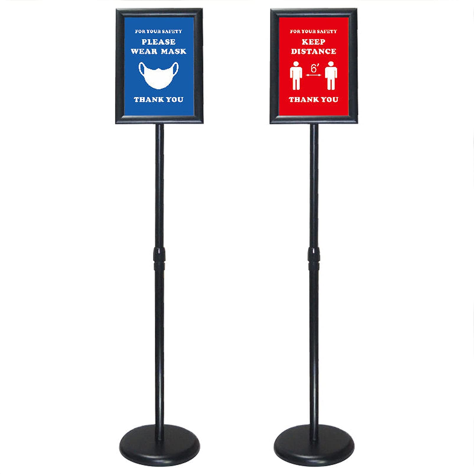 Buy 2 Sets A4 Heavy Duty Pedestal Floor Display Stainless Steel ...