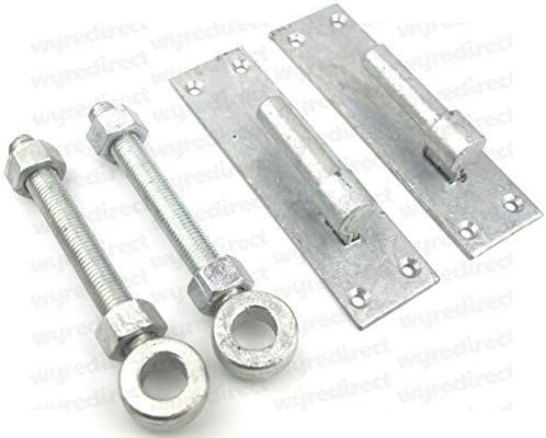 Wyre Direct 2 Heavy Duty Wrought Iron Gate Hinge Brackets, Galvanised ...