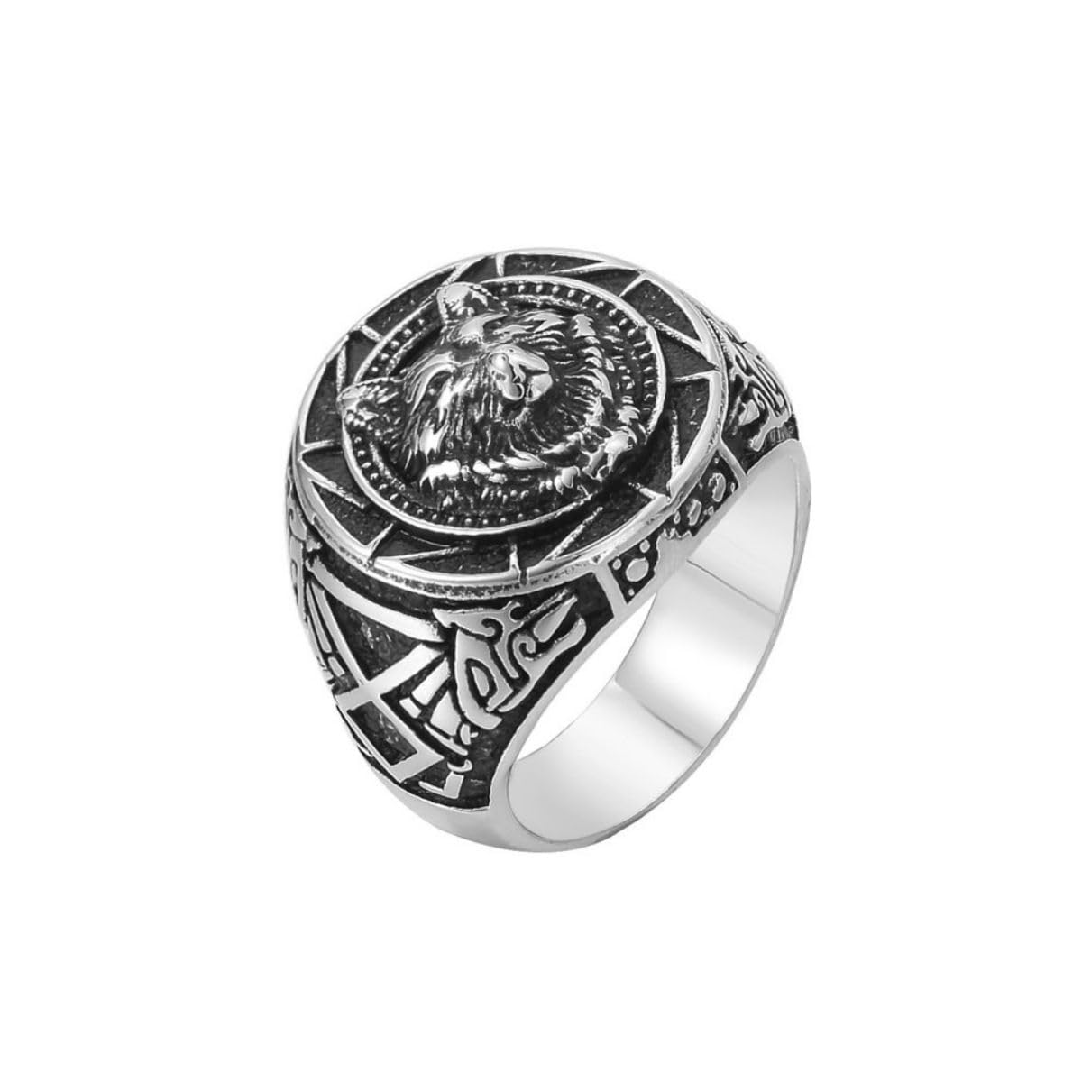 Slavic Wolf Ring For Men Norse Viking Nordic Wolf Head | Desertcart OMAN