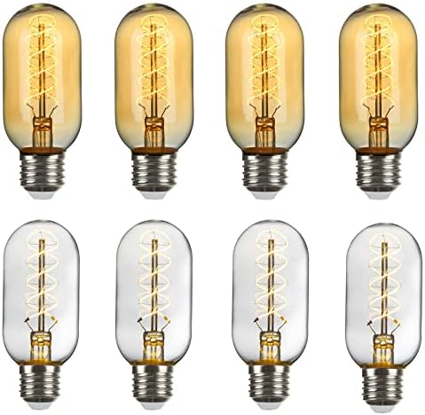 AMDTU Vintage LED Edison Bulb Super Thin Spiral Filament Non-dimmable, Tubular Incandescent ...