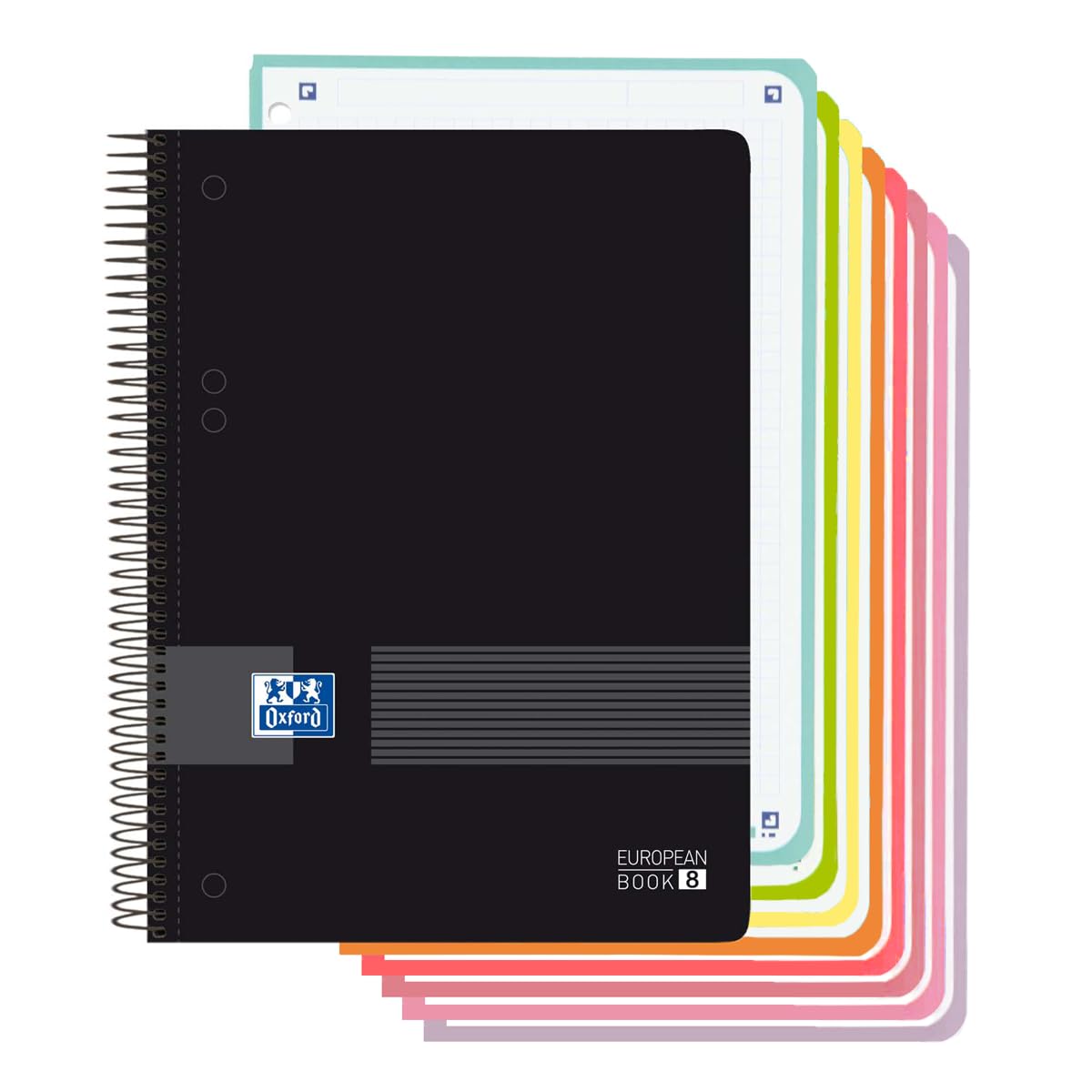 Oxford, Notebook A5 Squared 5 x 5, Plastic Cover, 160 Sheets, 8 Colour ...