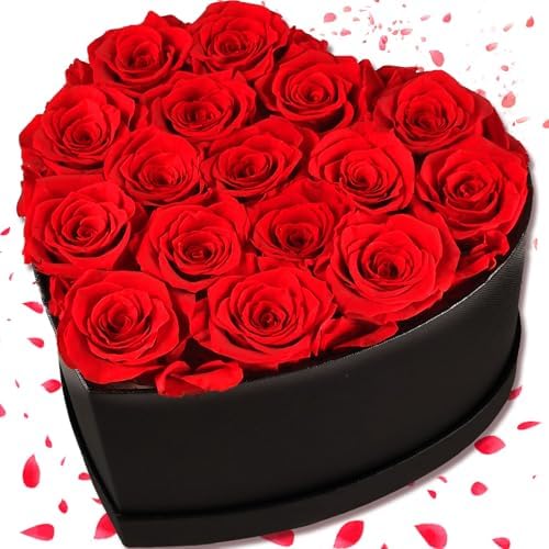 Amazon.com: Eterfield Forever Flowers in Heart Shape Box Preserved ...