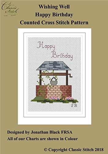 Wishing Well Happy Birthday Cross Stitch Pattern eBook : Black ...