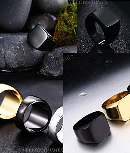 Buy Yellow Chimes Rings for Men Black Ring Rock Cool Casual Sport ...
