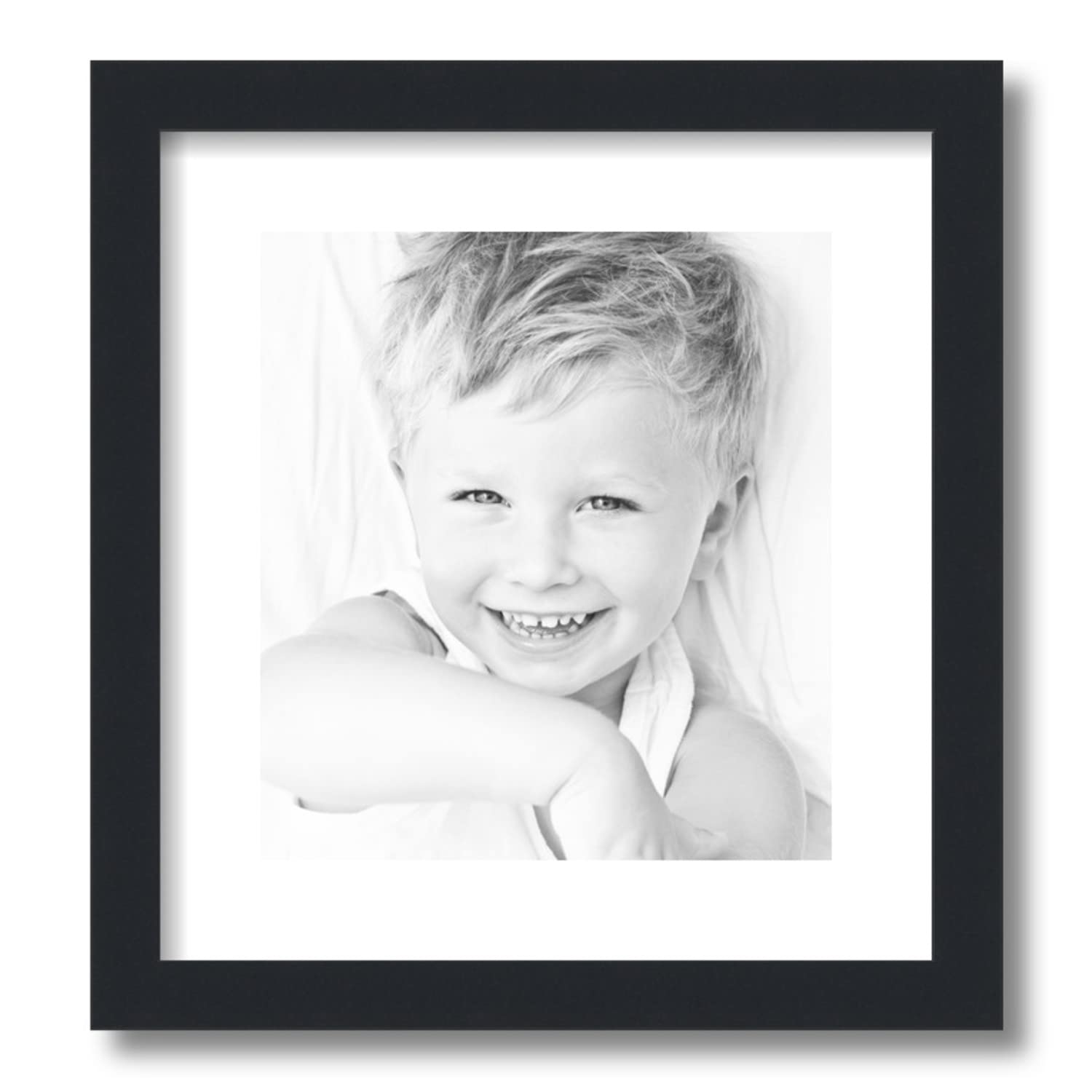 Amazon.com - ArtToFrames 10x11 inch Satin Black Picture Frame with 2 ...