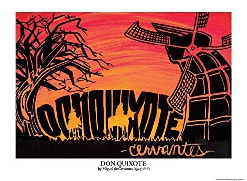 Amazon.com: Don Quixote Literary Poster. Miguel Cervantes. Fine Art ...