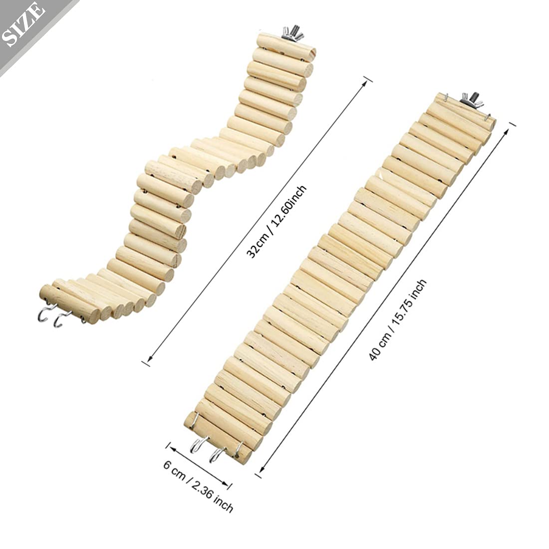Chinchilla Toys 2PCS Rat Bendy Long Suspension Bridges, Hamster Quail ...