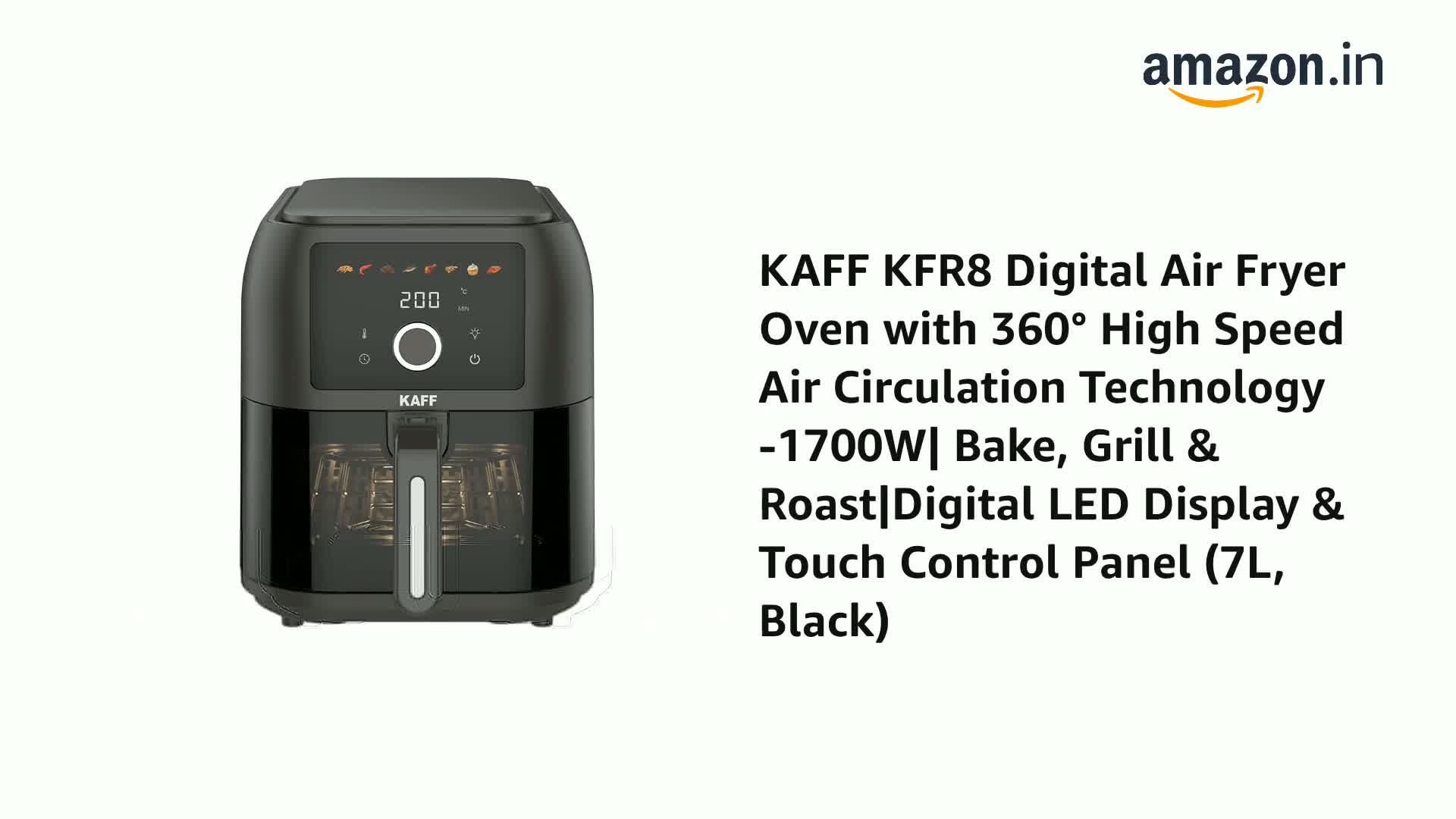 Watch KAFF KFR8 Digital Air Fryer Oven with 360° High Speed Air ...