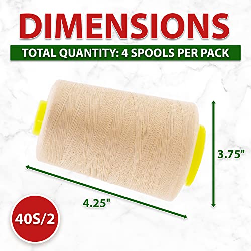 Snapklik.com : All Purpose Sewing Thread Spools - Tan Serger Thread ...
