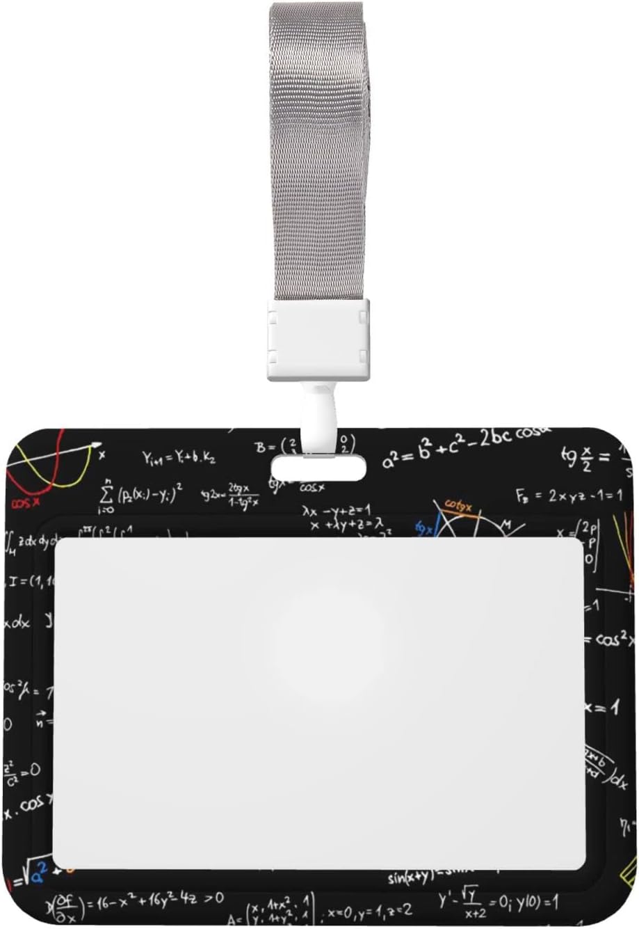 Amazon.com : Mathematics Cute Name Card Badge Holder with Lanyard Id ...