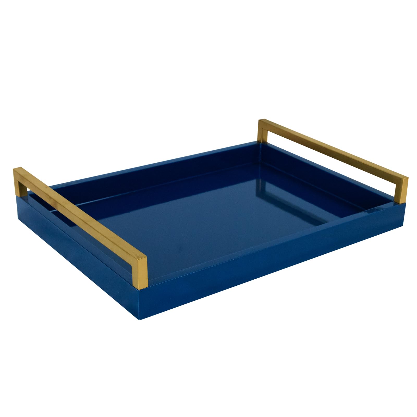 MAONAME Blue Decorative Tray, Serving Tray with Metal Handles ...