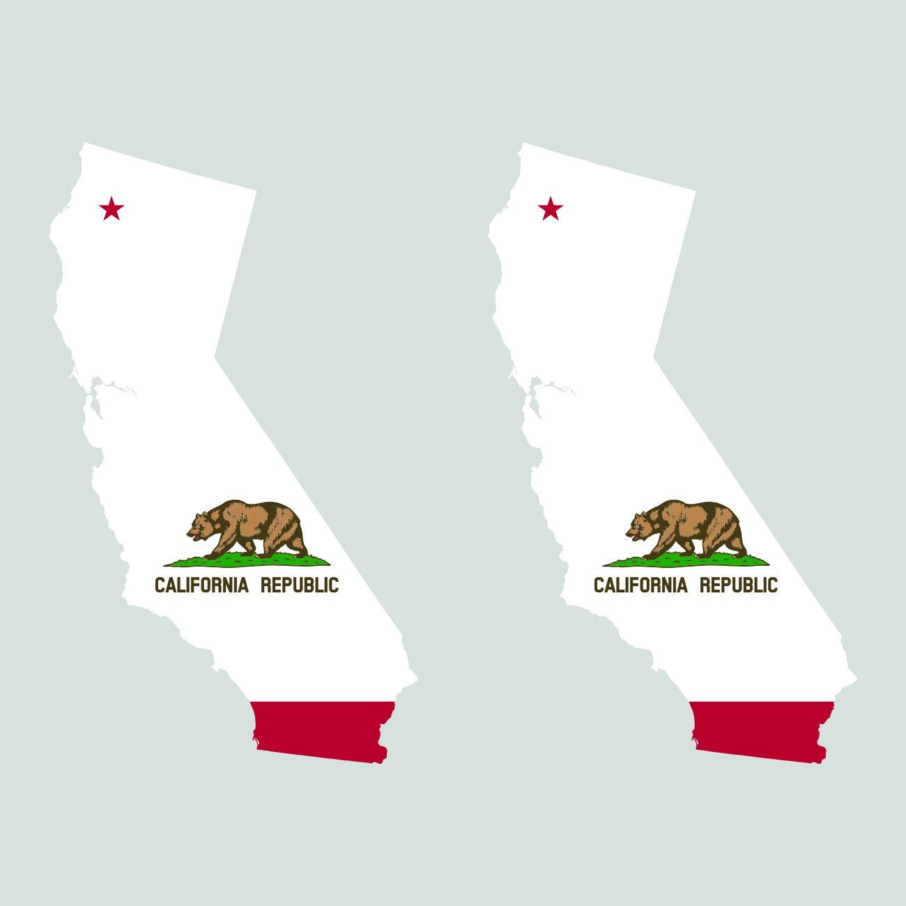 Amazon.com: Two Pack California State Shaped Flag Sticker Self Adhesive ...