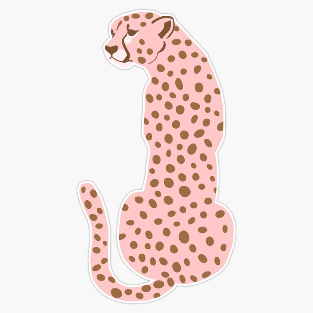 Amazon.com: Pink Cheetah Leopard Sticker Vinyl Waterproof Sticker Decal ...