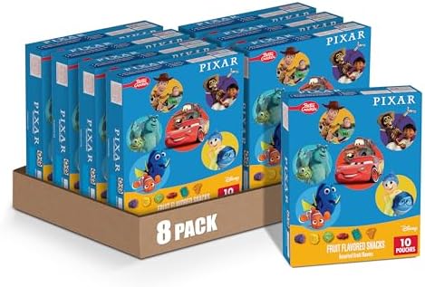 Amazon.com: Disney Pixar Fruit Flavored Snacks, Gummy Treat Pouches, 10 ...