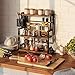 Rolanstar Spice Rack Organizer with Wire Basket, 3-Tier Kitchen Shelf ...