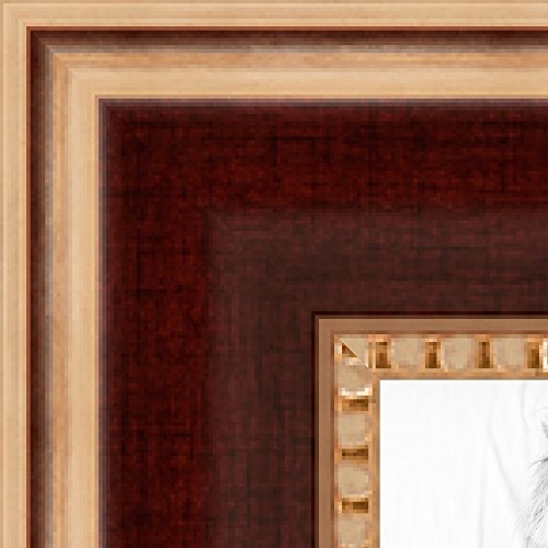 ArtToFrames 7x19 inch Dark Cherry with Gold Lip Wood Picture Frame ...