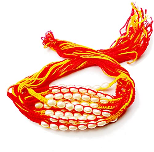 Buy Urvi Creations Set Of 12 Pearl Beaded Moli Thread Kalava Rakhi For ...