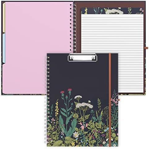 SFLHHDM Clipboard Folio with Refillable Notepad, 5 Dividers with 10 ...