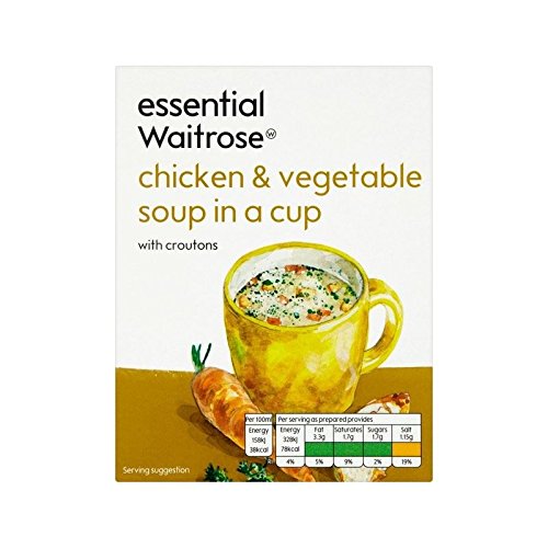 Amazon.com: Chicken & Vegetable Cup Soup essential Waitrose 4 x 18g ...
