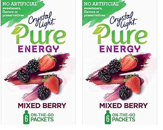 Amazon.com : Crystal Light Pure Mixed Berry Energy Drink Mix with ...